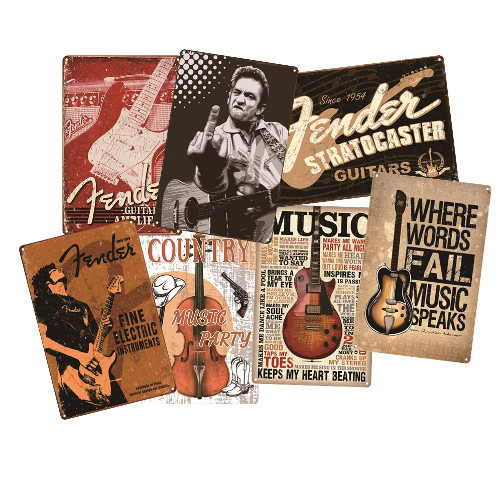 Rock Metal Signs Vintage Plaque Music Poster Retro Tin Plate Bar ...