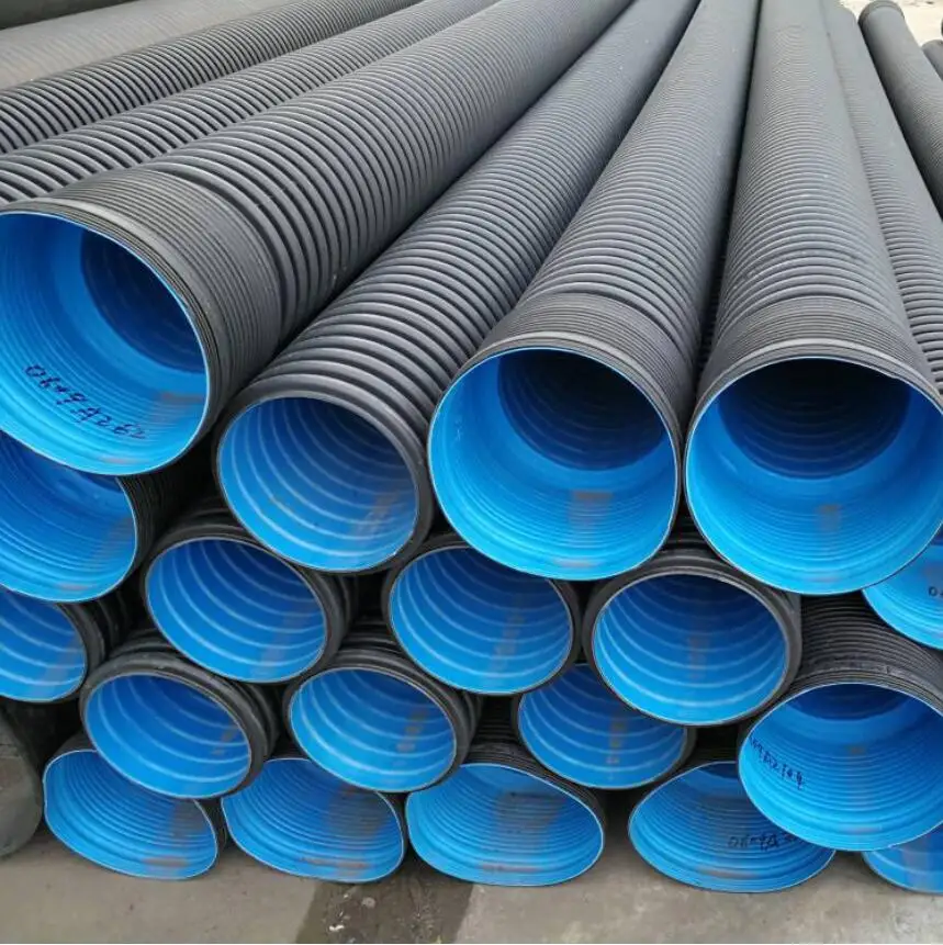 Custom Sn4 Sn8 Double Wall Corrugated Hdpe Pipe 110mm Pvc Sewer Pipe ...