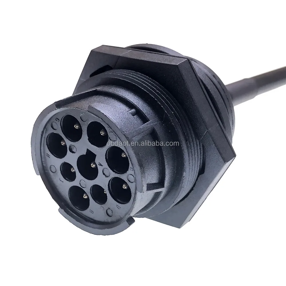 J1939 Install Y-Cable with Threaded Nut - Black/low-speed