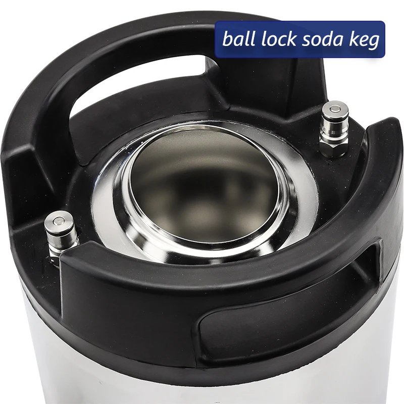 2.5 Gallon Stainless Steel Ball Lock Keg with Rubber Handle