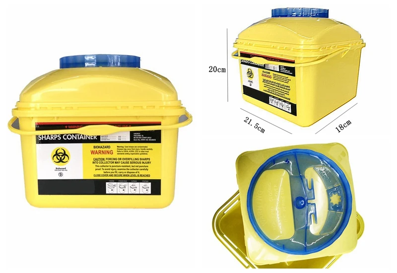 Iso Safety Hospital Medical Needle Blade Storage Custom Color Label Disposable Yellow 5l ...