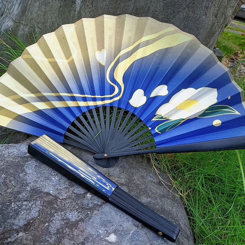 Genshin Impact Kamisato Ayaka Cosplay Fan Cloth Folding Fan Summer ...