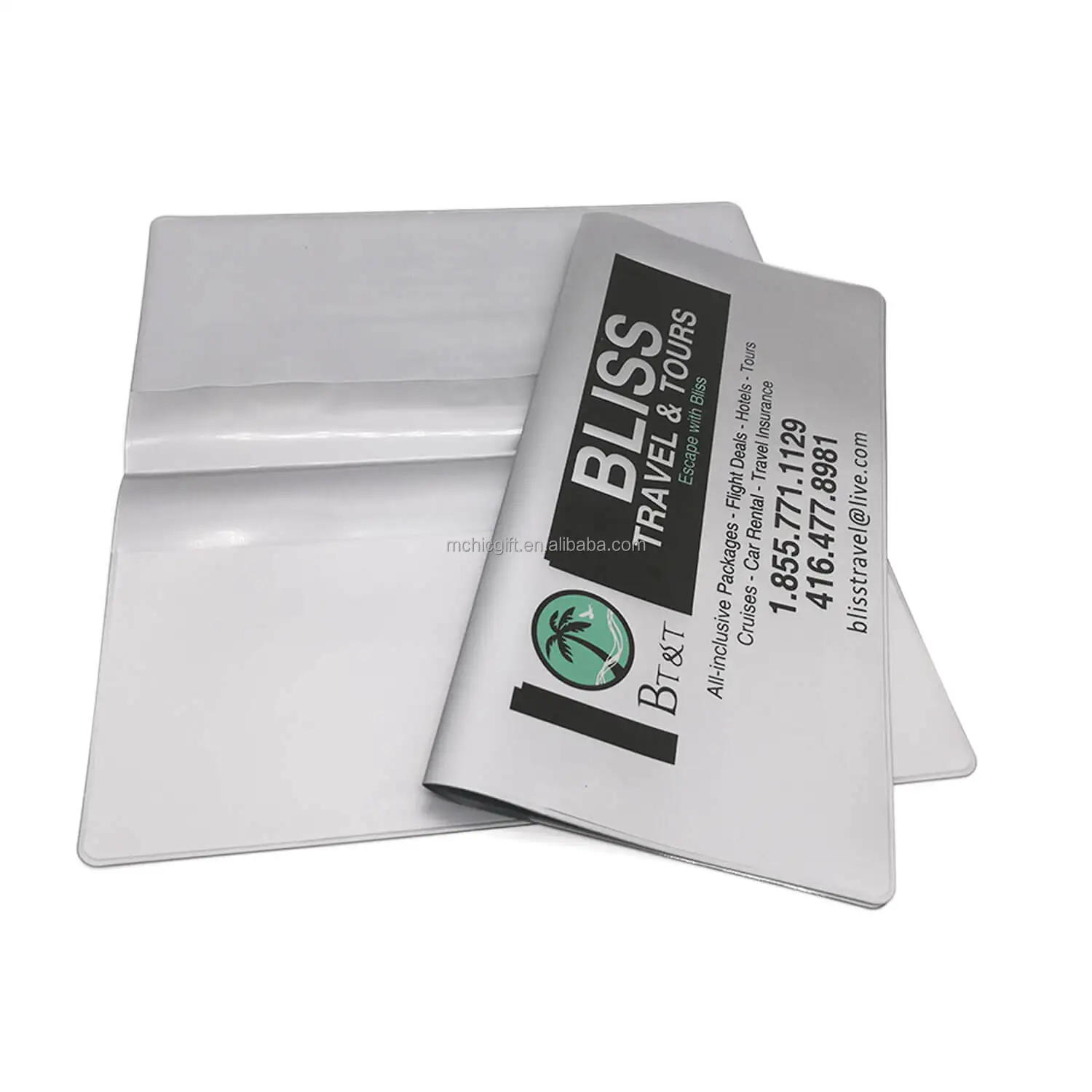 Customized Silver Plastic Folding Tour Ticket Wallet