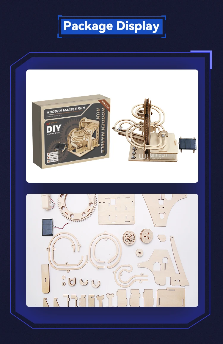 Wincent Cpc Wooden Marble Run Puzzle Kit Diy Assemble Toy Made From ...