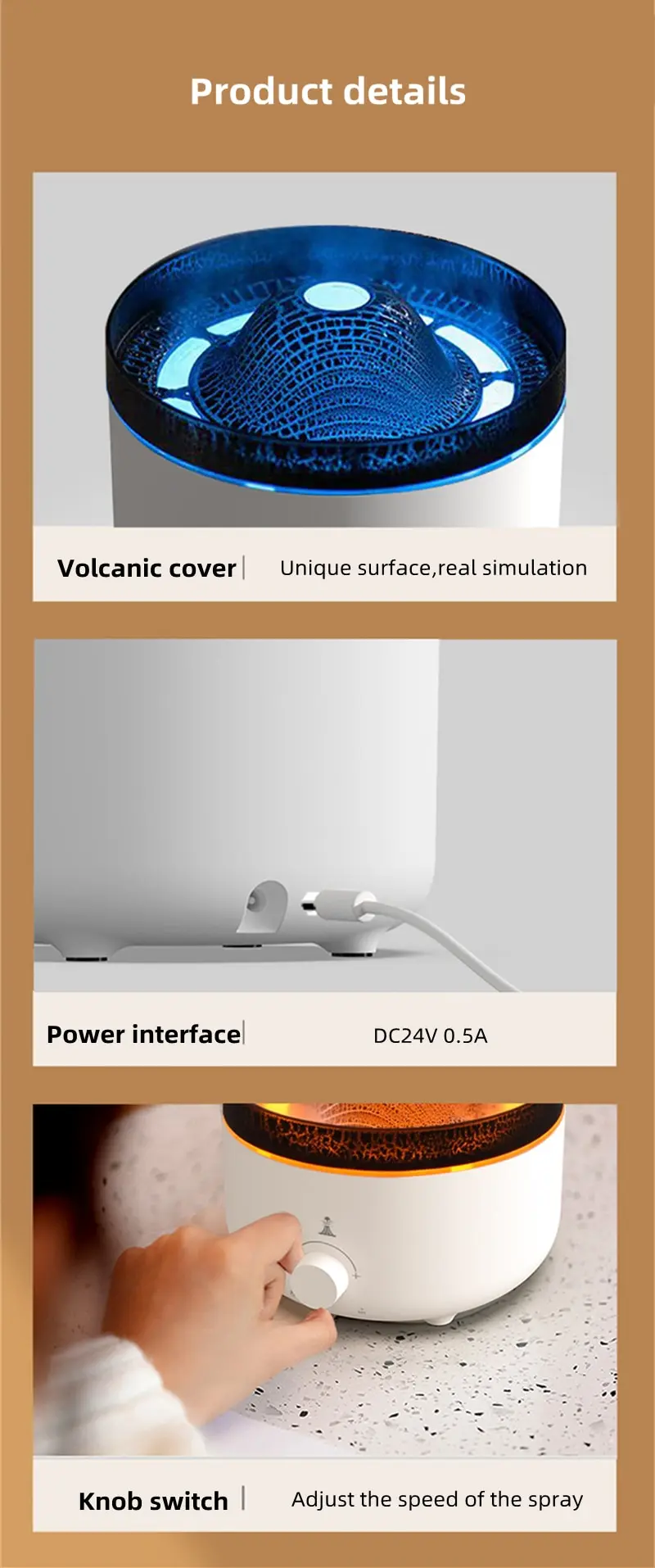 Volcano Aromatherapy Machine - Flame Diffuser & Jellyfish Spray