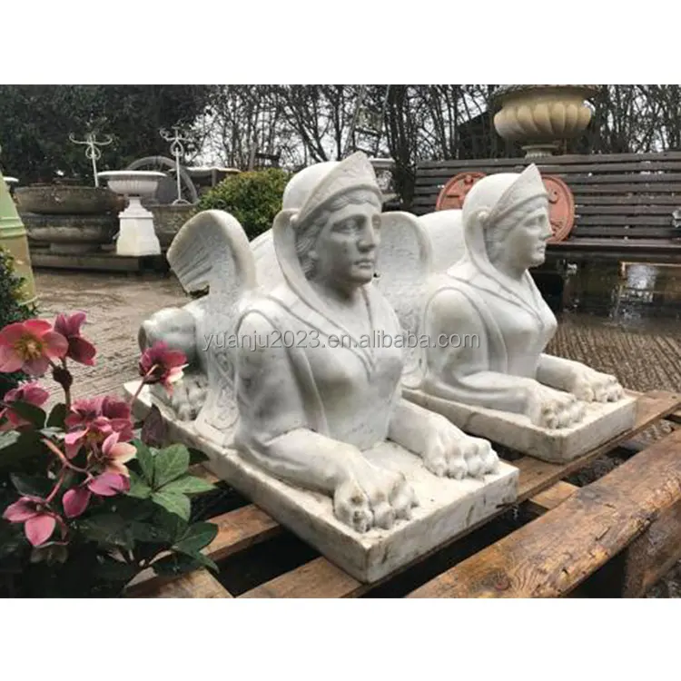 Life Size Handmade Outdoor Decor Marble Egyptian Sphinx Decoration ...