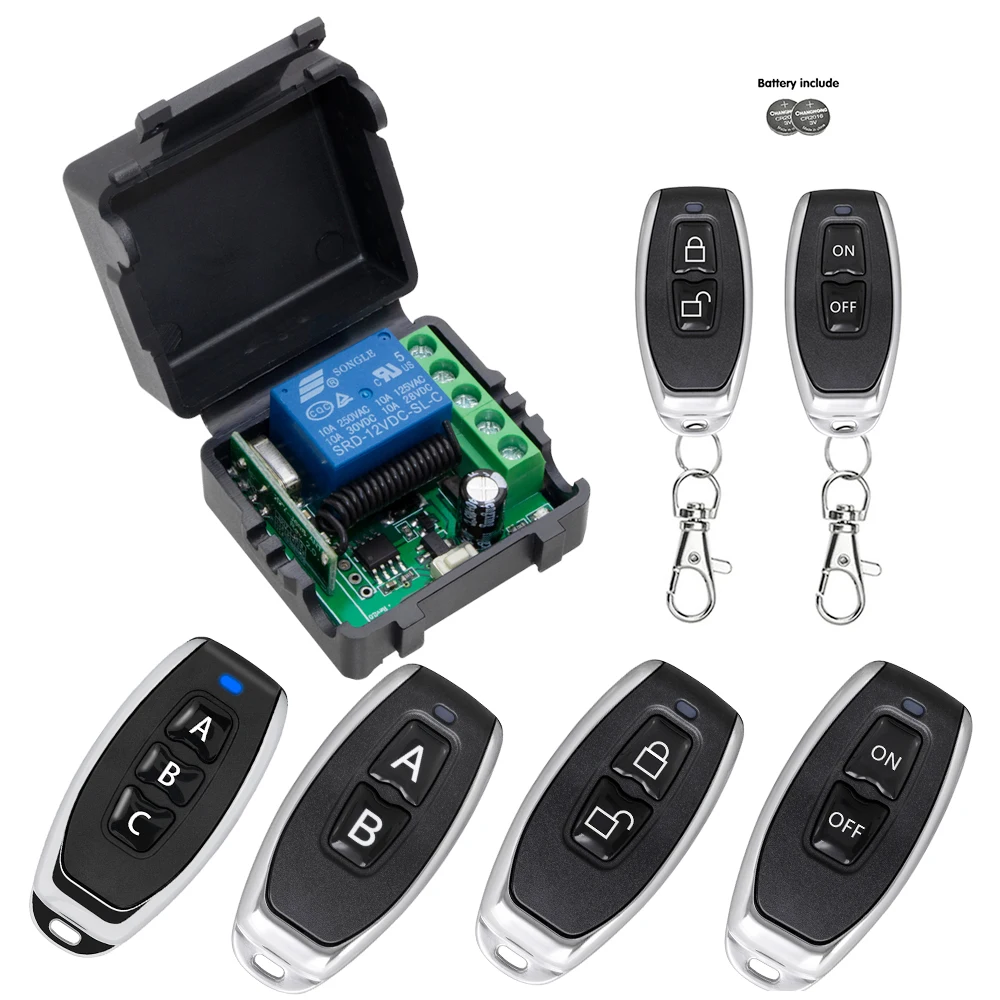 Hot Dc12v 10a Relay 1 Ch Wireless Rf Remote Control Switch Transmitter ...