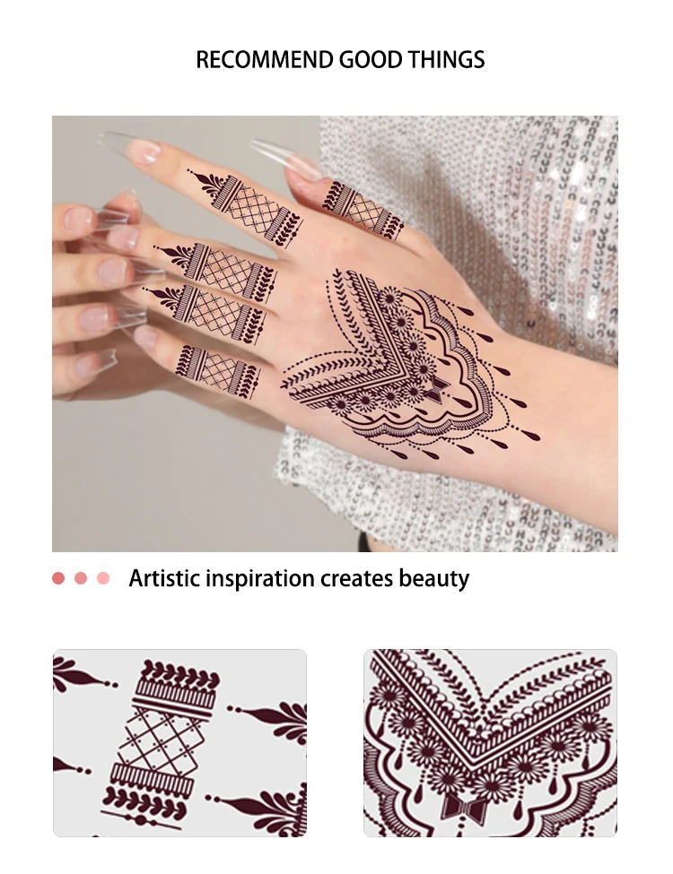 Wholesale Custom Semi Temporary Tattoo Stickers Hand Tattoo Body Henna ...