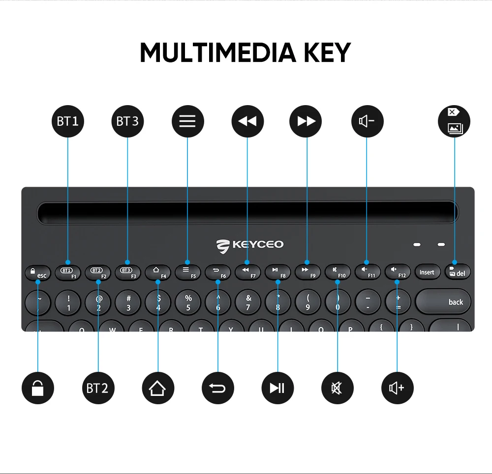 Hot Sale Mini Bluetooth Office Keyboard Multimedia Keys Fashion Design ...
