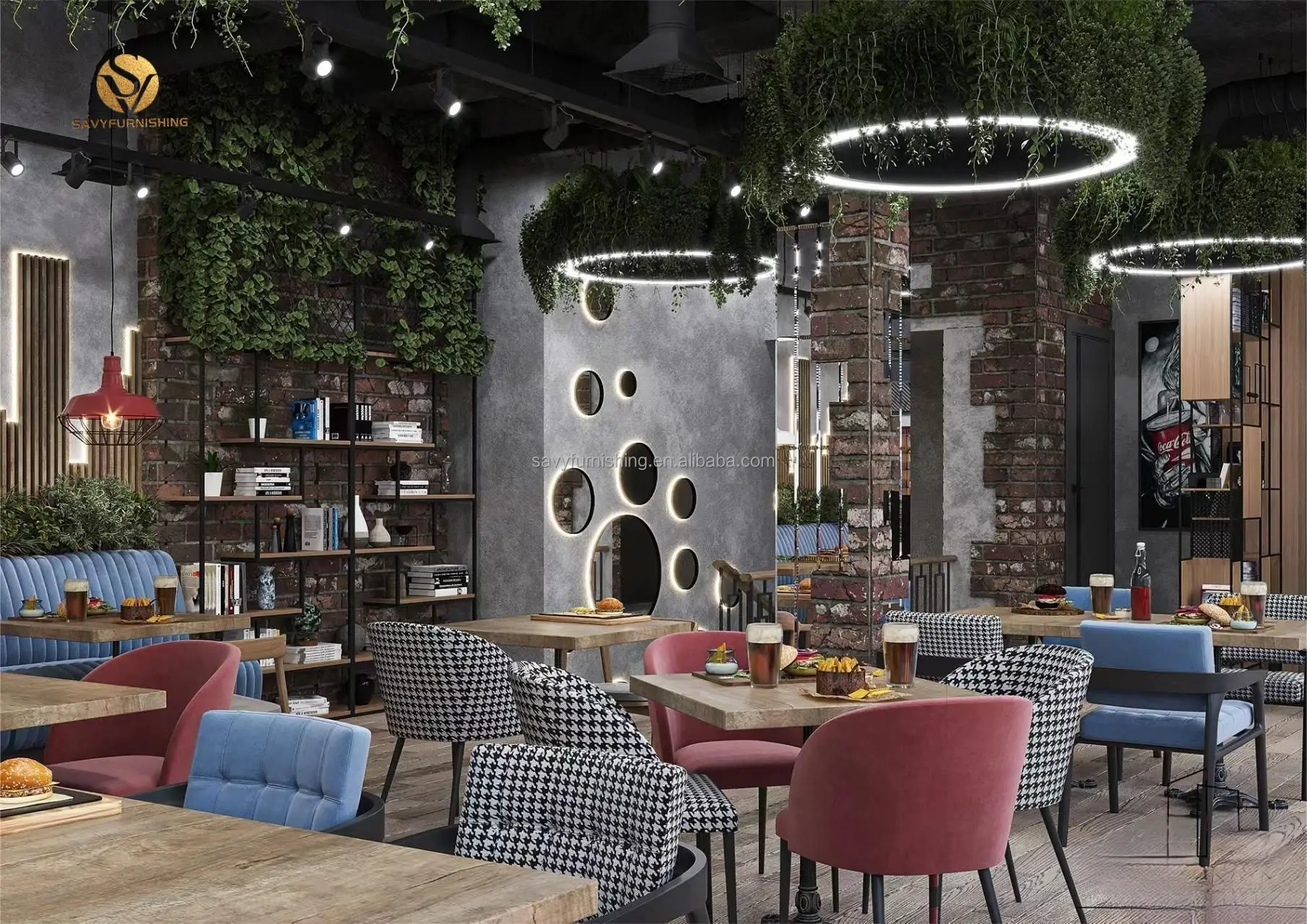 Modern Coffee Shop Interior Design - Industrial Cafe Furniture