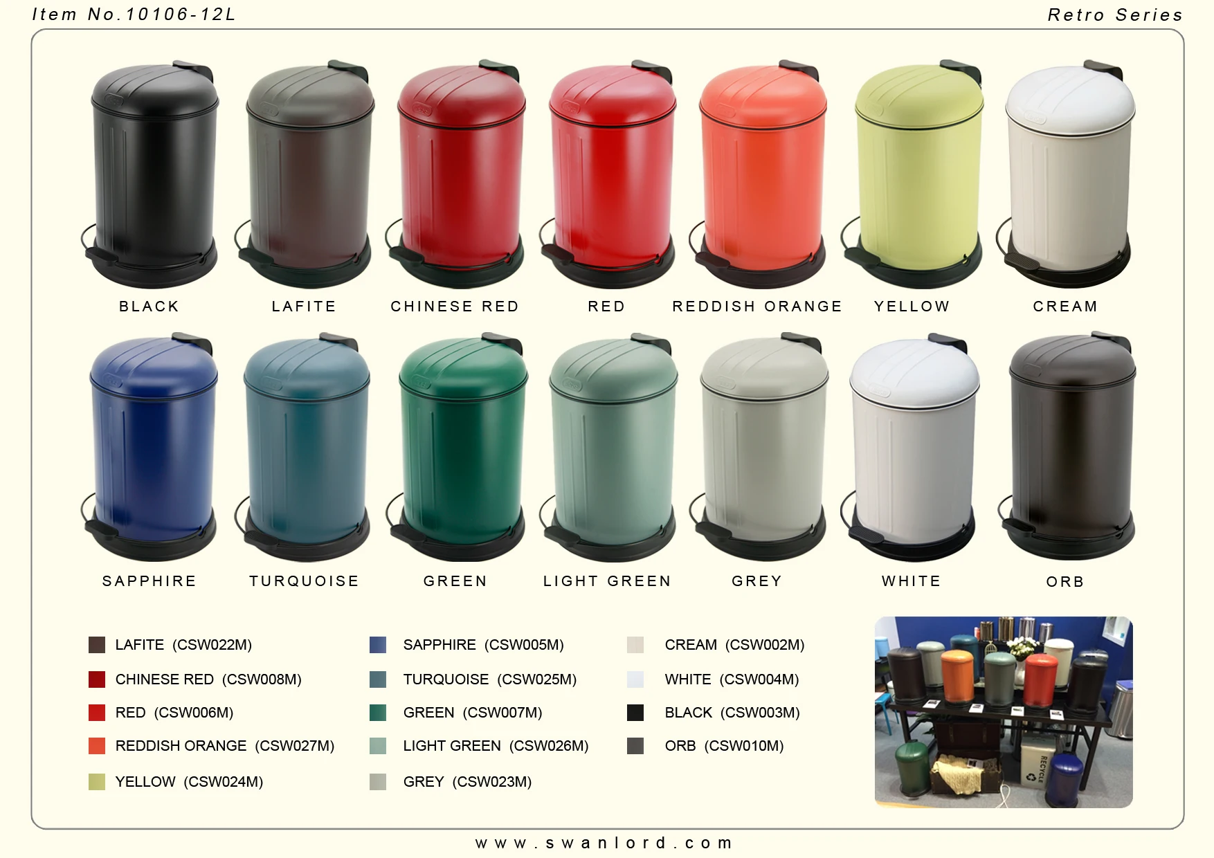Retro Orb Color 5l/12l/30l Step-on Kitchen Trash Can Garbage Bins - Buy ...