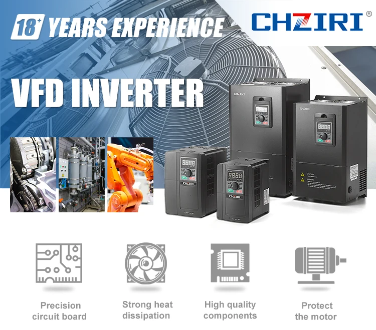 Chziri 1.5kw 380vac 3.7a Three Phase Fans Low Frequency Converter ...