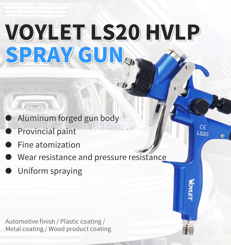 Voylet LS20 HVLP Automotive Spray Gun - 1.3mm Tip, 600ml Pot for ...