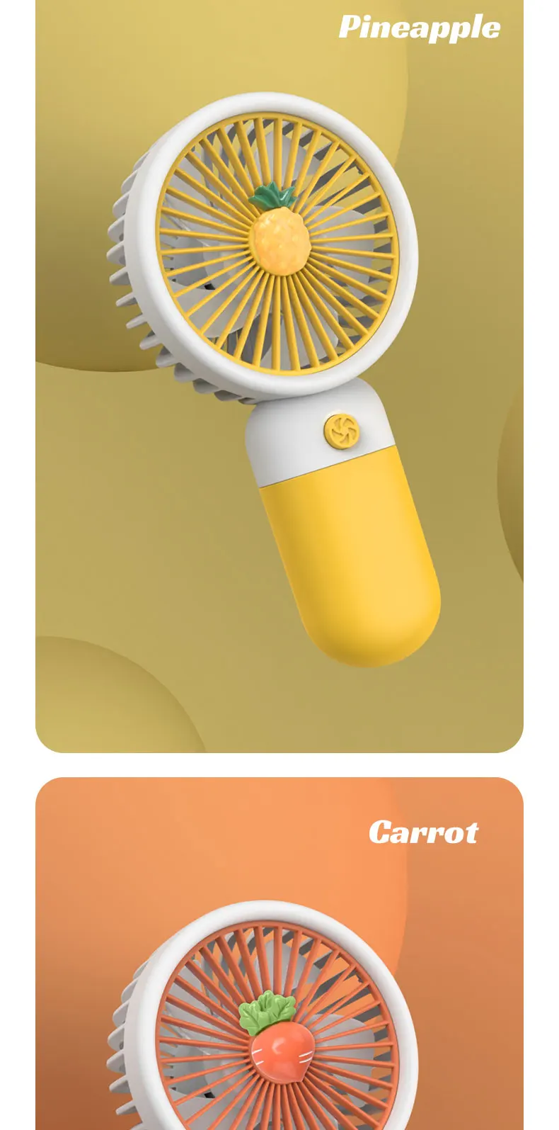 2022 Cute Ventilador Mini Fruit ABS Low Noise USB Fan