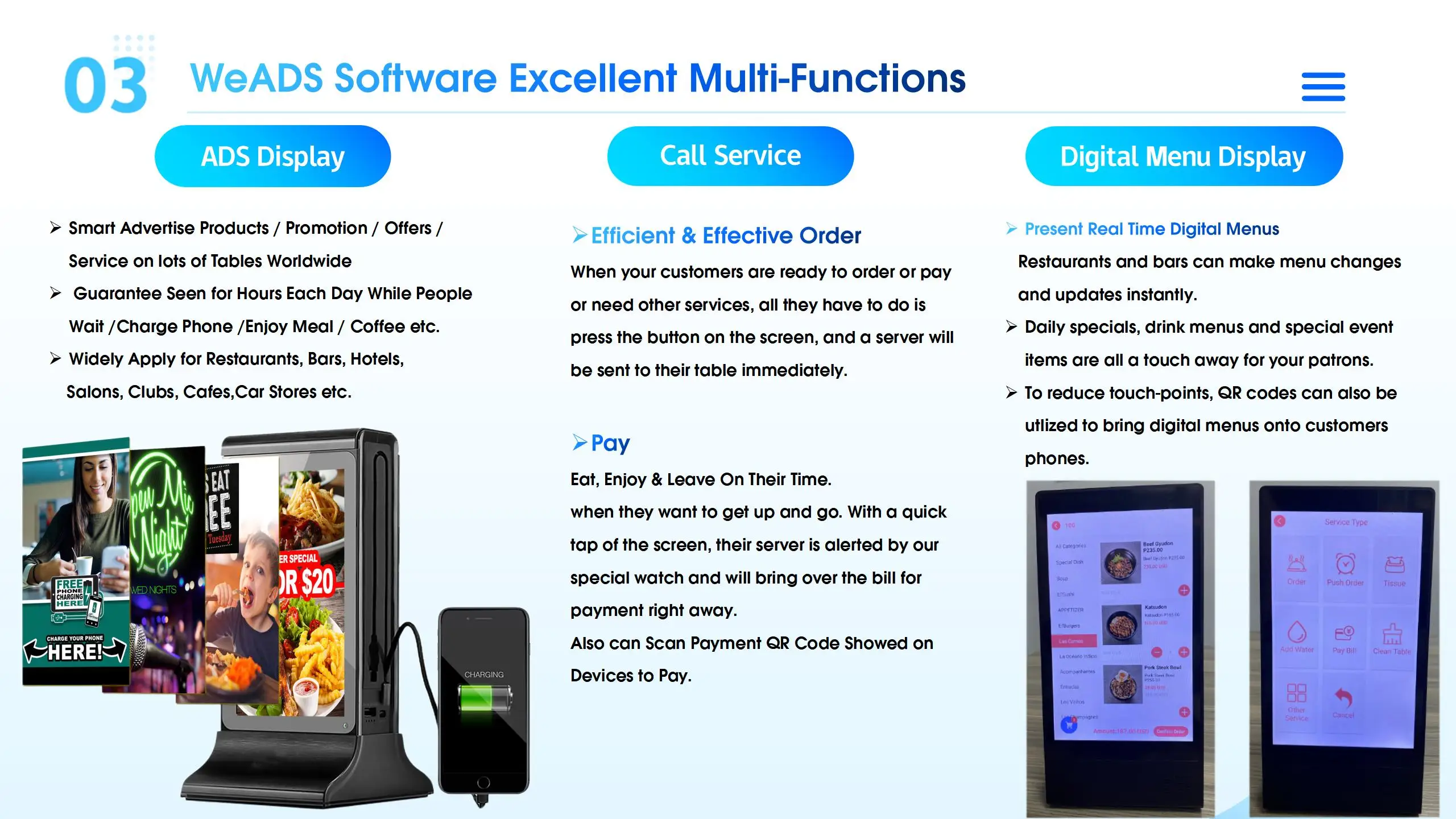 New Remotely Control Table Top Digital Menu Advertising Display ...