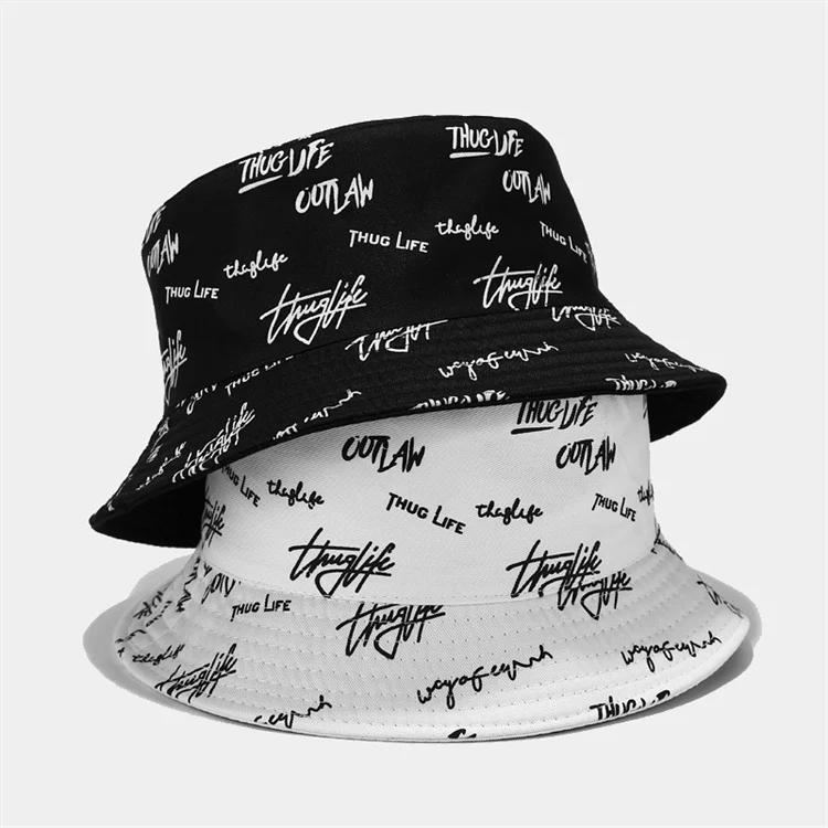 Reversible Bucket Hat - One Side Embroidery, One Side Print Reversible Bucket Hat - One Side Embroidery, One Side Print