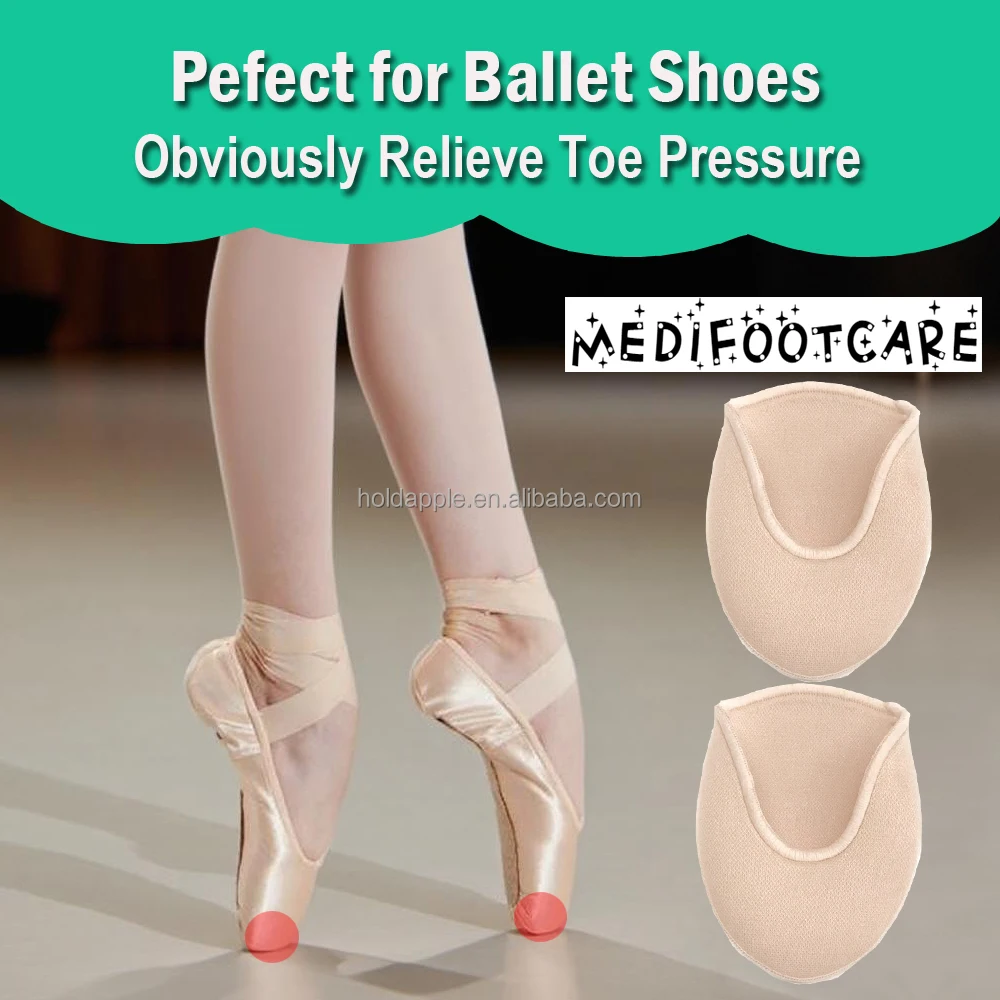 Ballet Pointe Shoe Toe Pads, Knitted Fabric Toe Cap Cover, Half Socks ...