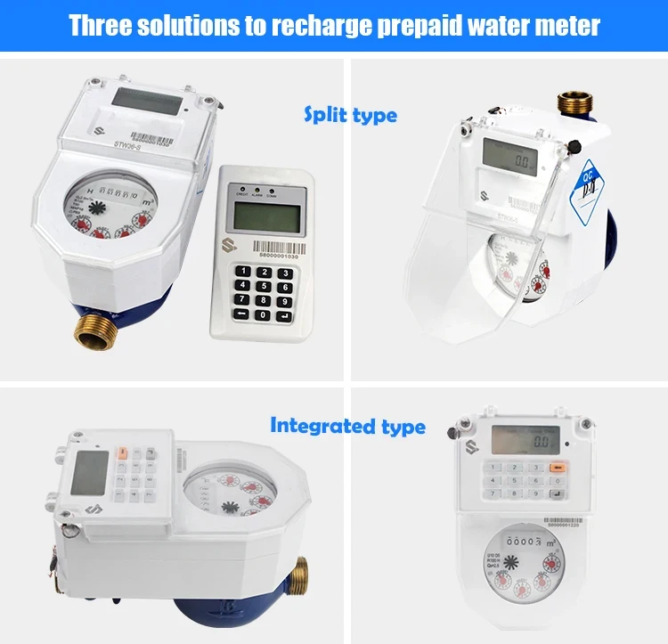 Rechargeable Water Meter Split Prepaid Token Water Meters With Software ...