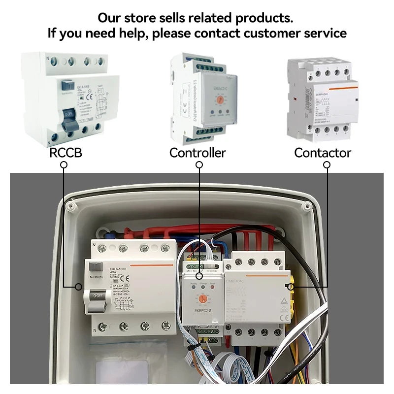 Ekepc3-c Etek Epc Controller Evse 16a 32a 11kw 22kw Controller Ev Charger Station Kit Components ...
