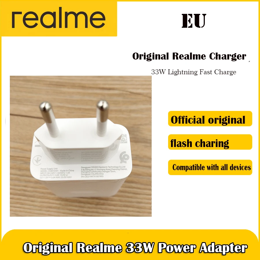 Official Original Eu Plug Realme 33w Power Adapter Qc 33w Fast Charger ...
