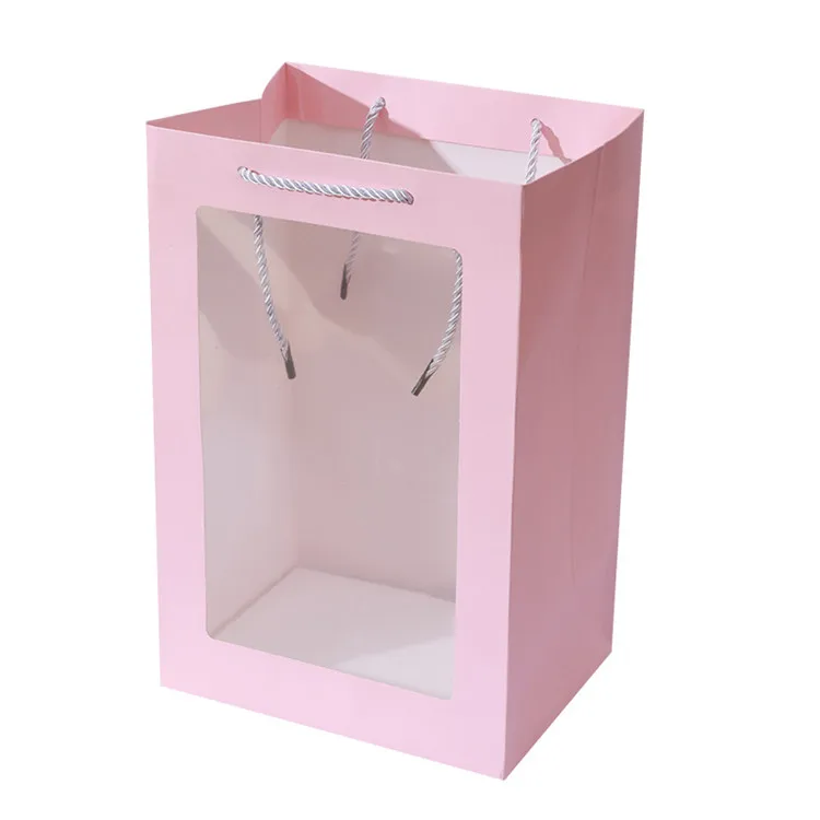 Luxury Clear Transparent Custom Kraft Paper Bags Gift Shopping ...