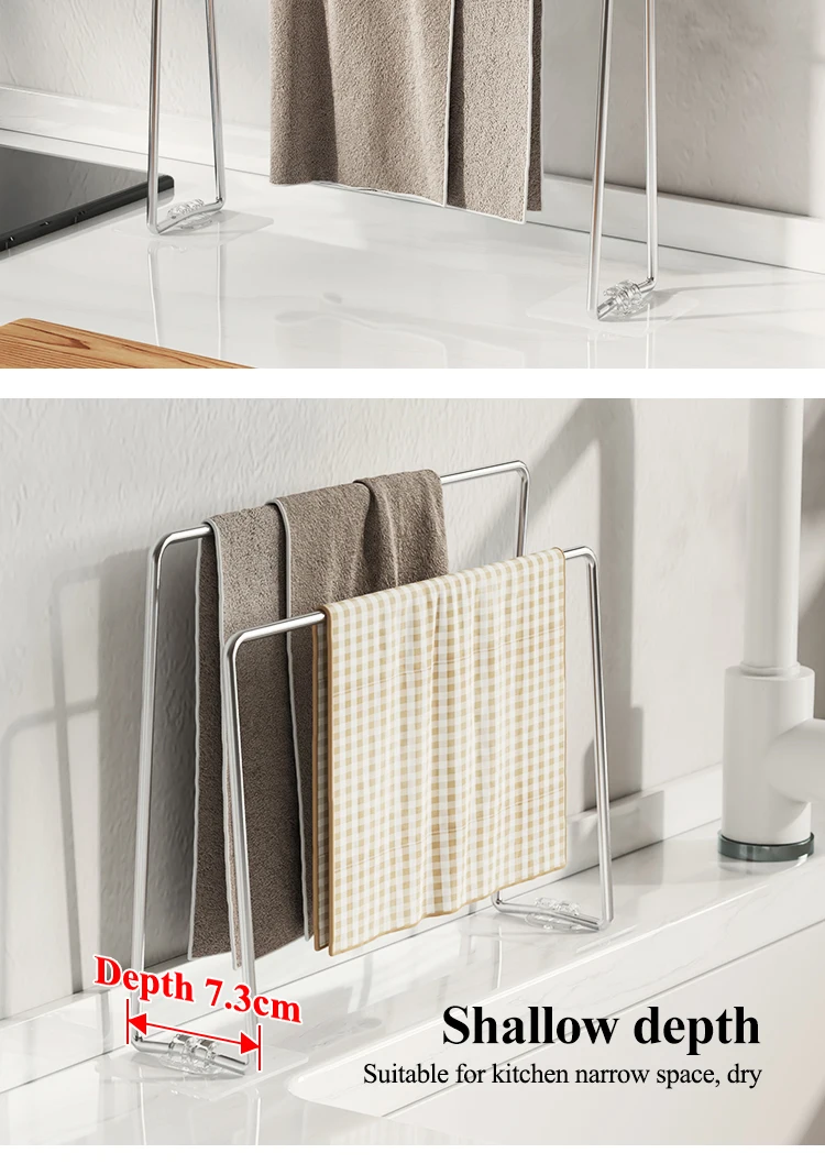 Stainless Steel Storage Holders Rack Kitchen Standing Rag Hanger Pool O ...