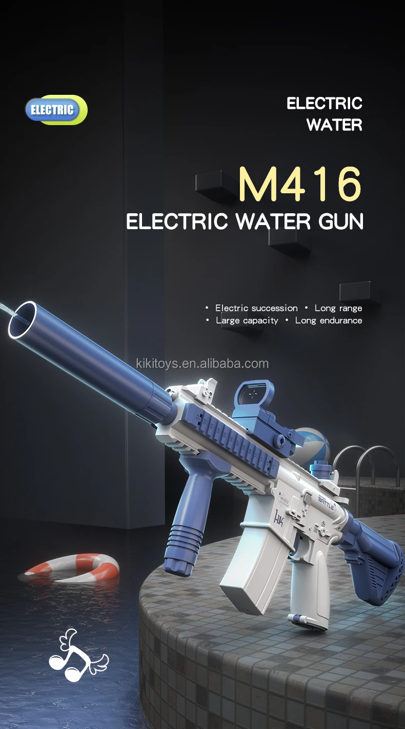 NEW 62CM Large M416 Automatic Electric Water Gun Toy
