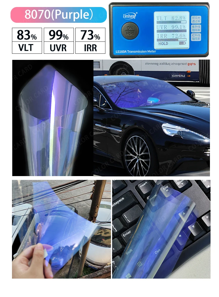1.52*30M Chameleon Tint Window Film 8070 Red PET Carton Box Window Foil ...