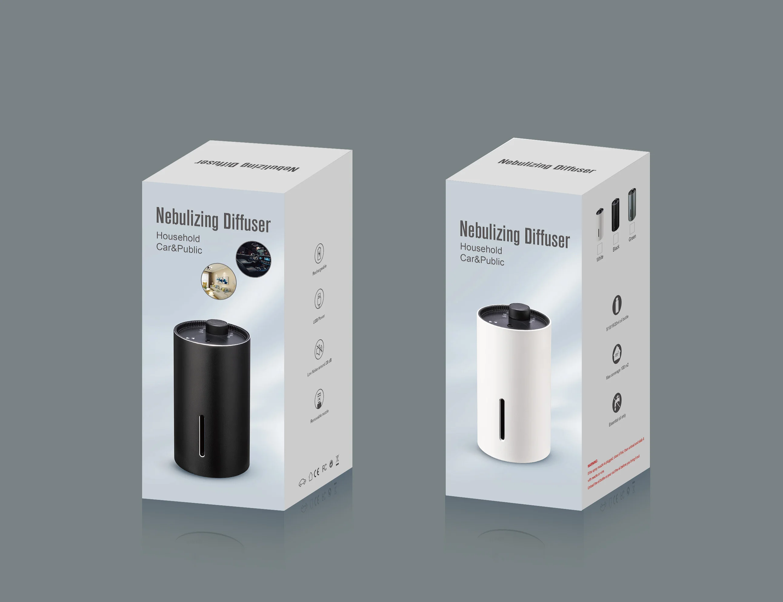 Cold Air 100ml Wall Mounted Waterless Nebulizing Aroma Essential Oil ...