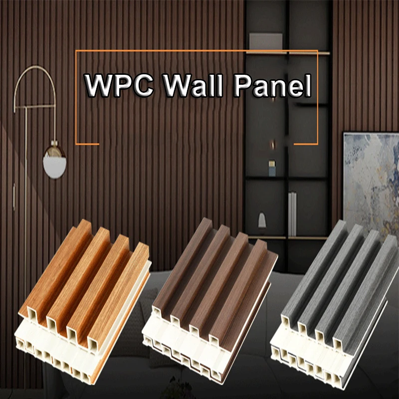 Indoor Decoration Bamboo Fiber WPC Wall Panel PVC WPC Bamboo Charcoal ...