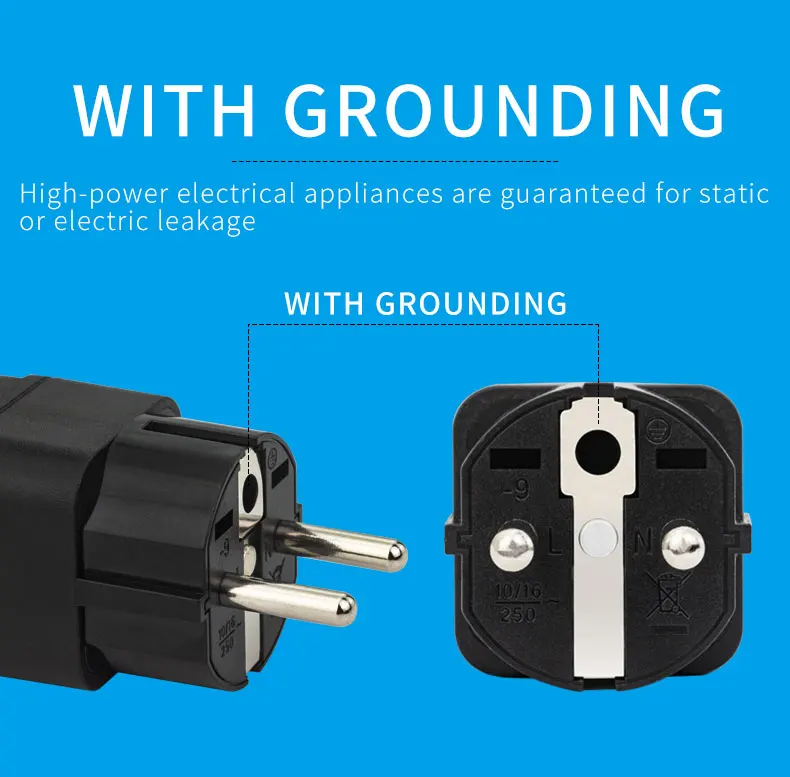 Universal Type B 3 Pin Grounded Ac Plug Travel Adapter Outlet For ...