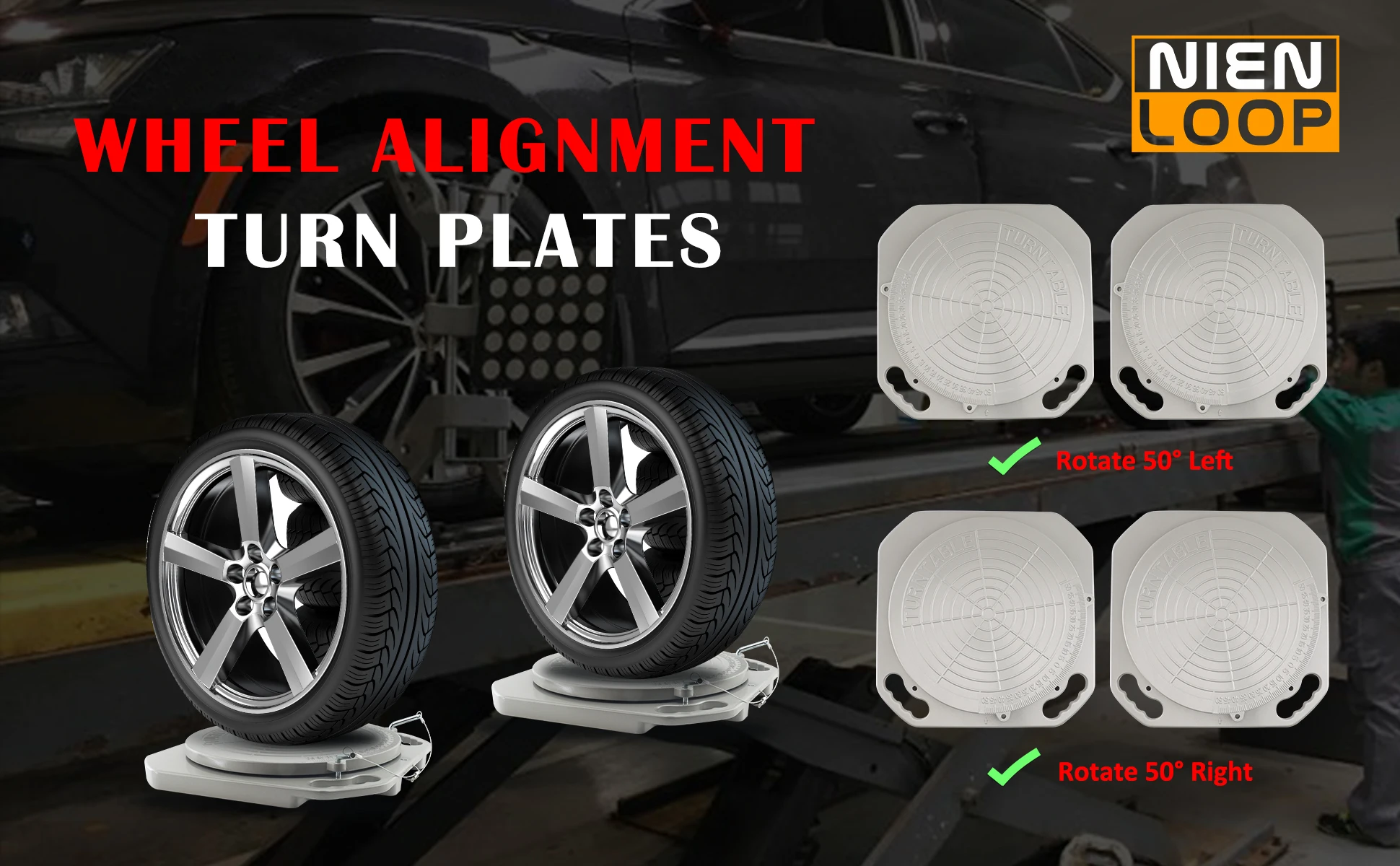 Wheel Aligner System - Precision Turnplates for Alignment