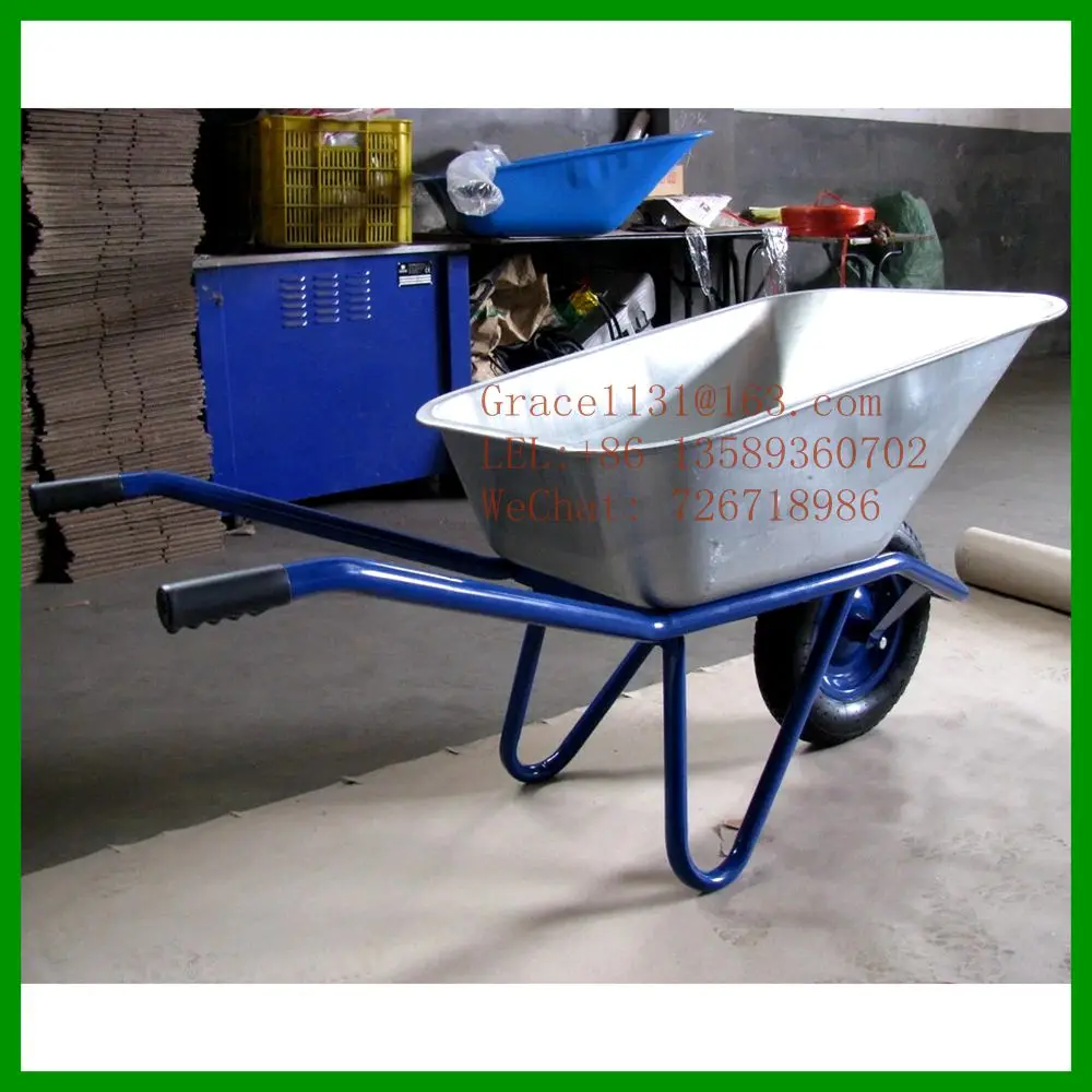 Russia 100L 110L Heavy Duty Metal Wheelbarrow with Galvanized Tray ...