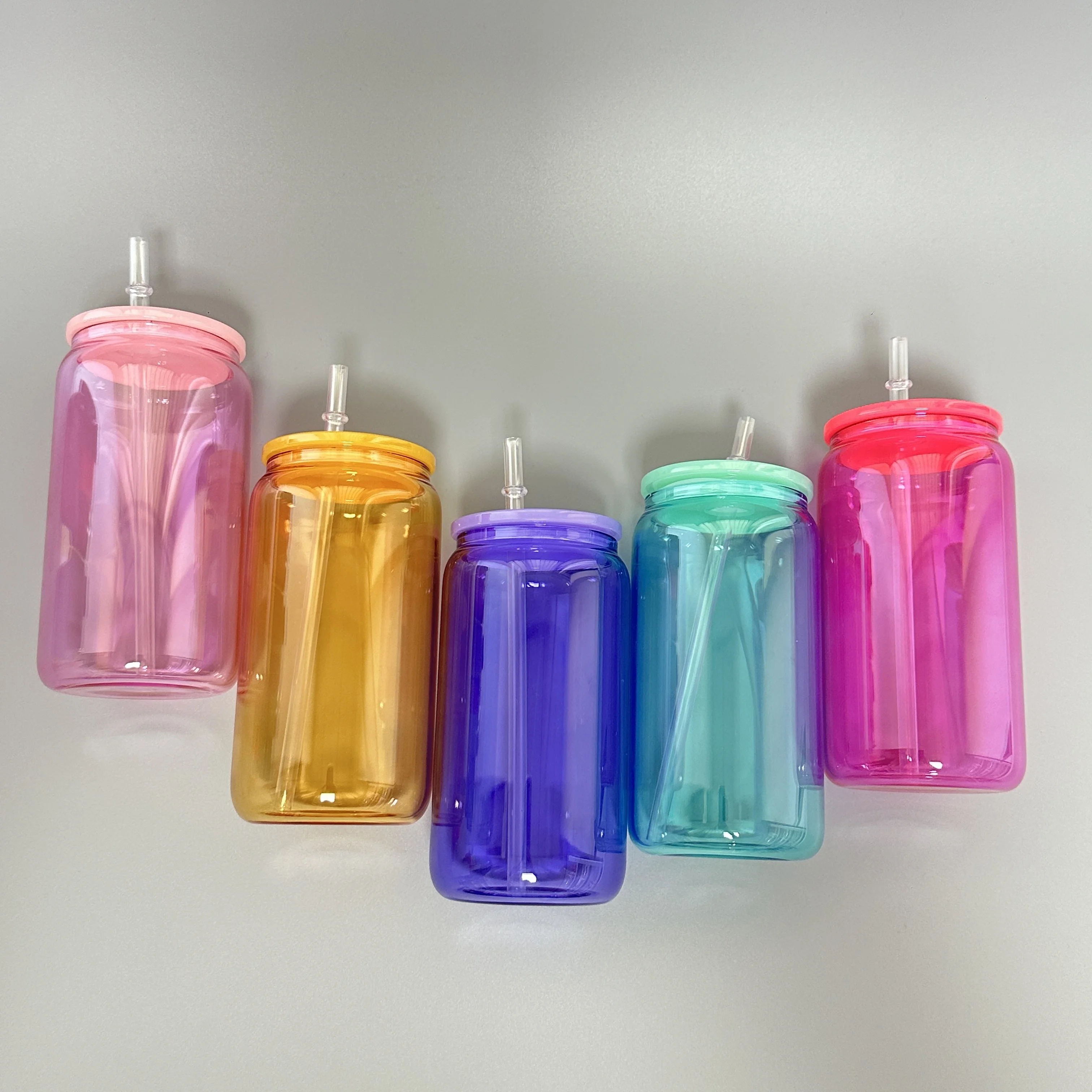 Usa Warehouse 15oz 17oz Sublimation Colored Candy Clear Jelly Glass ...