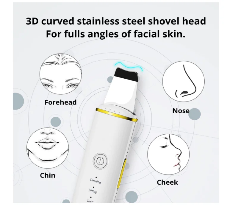 Kks Profesional Facial Lift Pore Deep Cleansing Electric Ultrasonic Ion ...