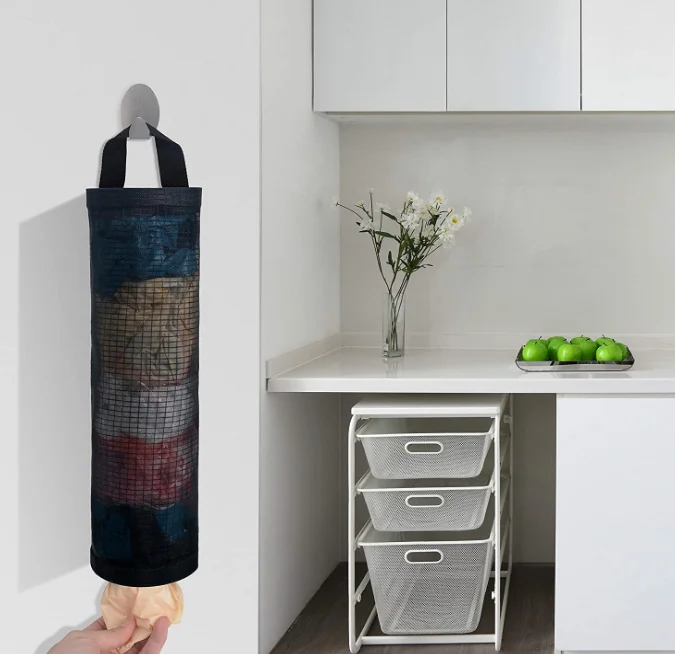 Plastic Wall Mount Grocery Bag Holder Dispenser Garbage Organizer ...