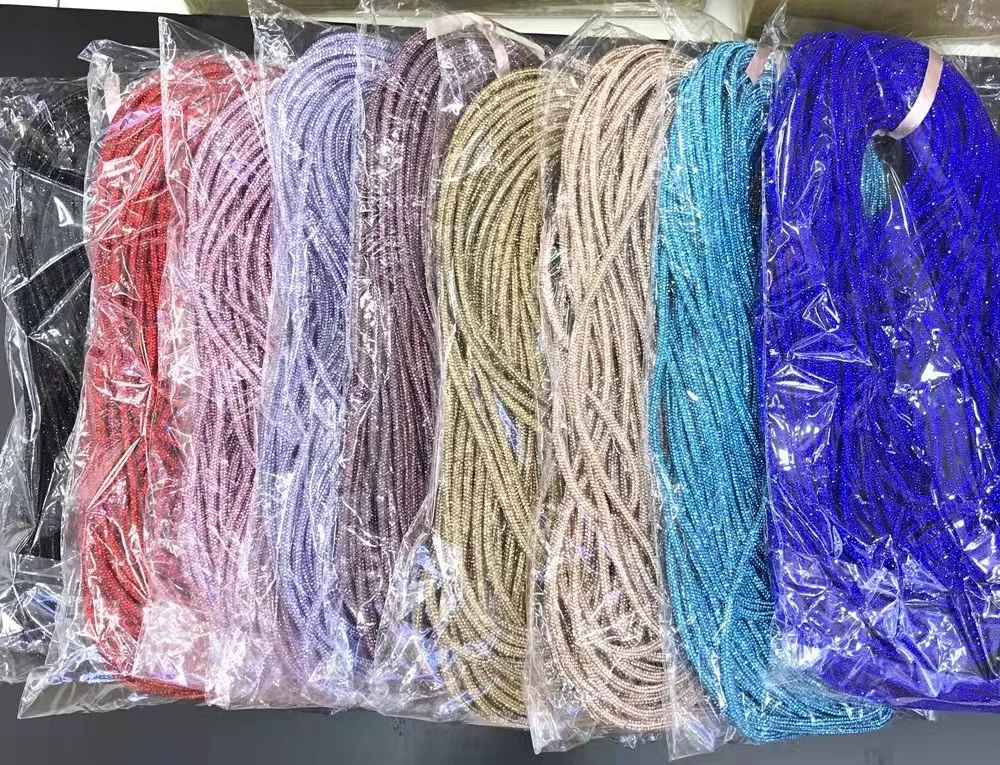 Drawstring Bling Hoodie Strings Round Crystal Cord Rhinestone 138cm ...