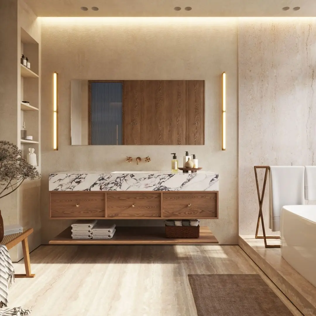 Bathroom Wall Mount Vanity Luxury Floating Led Sink and Basin Hanging ...