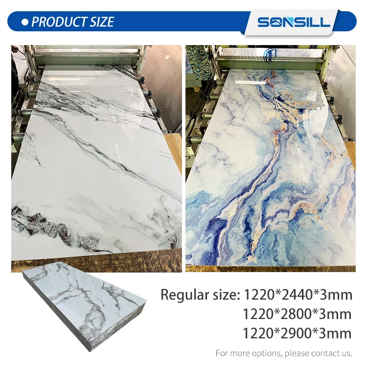 Decorative Wall Panel PVC Marble Sheet for Interior Decor