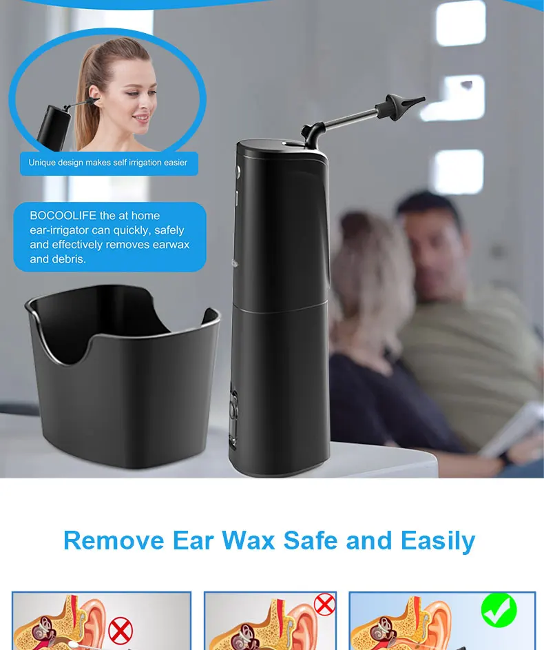 Rechargeable Electric Ear Irrigator - 3 Pressure Modes