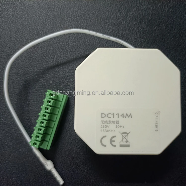 DC114 Model 433MHZ 230V Single Channel Wireless Emitter for Curtain Control