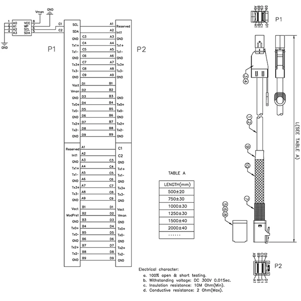 Mini SAS SFF-8644 with IC to SAS SFF-8643 Server Connection Cable ...