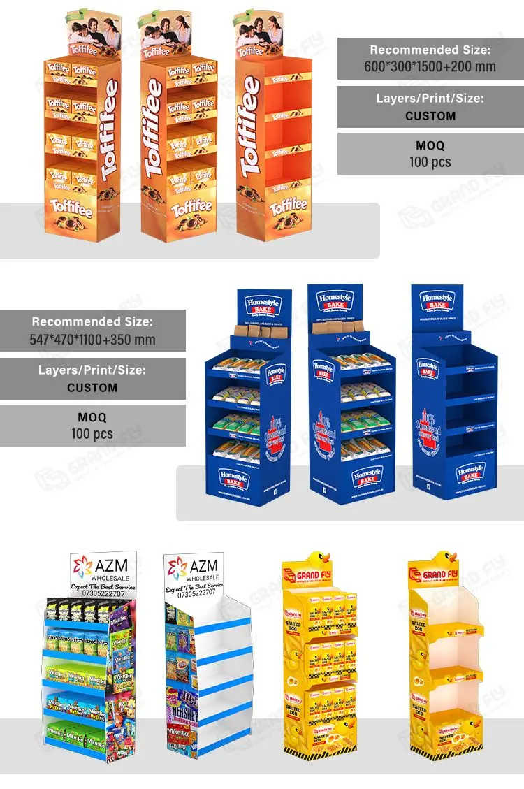 Custom Pop Candy Cardboard Floor Display Retail Store Product Sweet ...