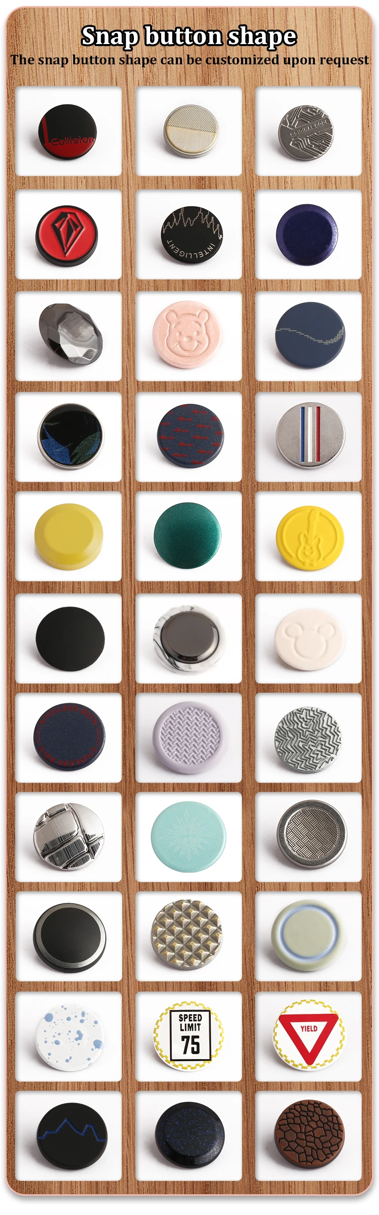 Custom logo 4-holes Round Flatback Spot Paint Zinc Alloy Buttons for ...