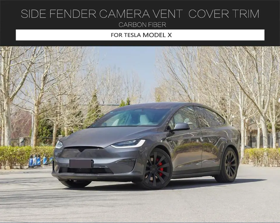 Dry Carbon Fiber Fender Camera Vent Covers Trim For Tesla Model X 2021 ...