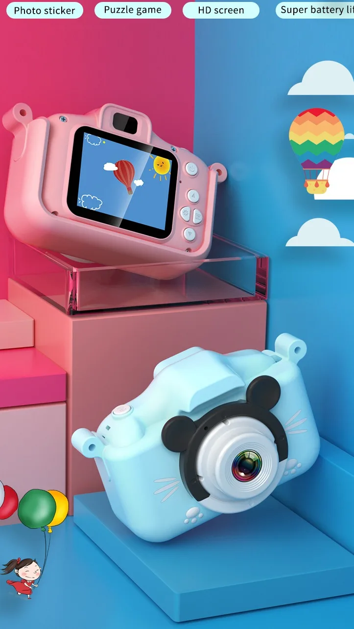 Cute Cartoon Children Fun Digital Dv Camera Built-in Games 2.0 Inch ...