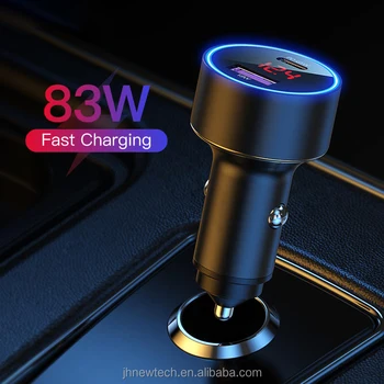 Logo Customize Pd65w Qc18w Usb Car Charger 65w Fast Charging Led ...