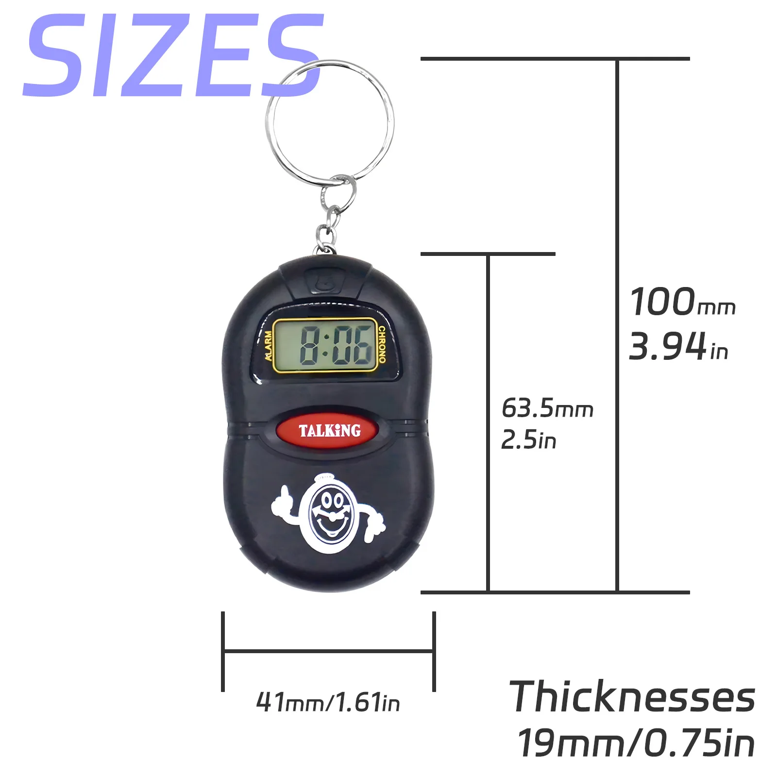 Talking Clock for Blind - Keychain Alarm Clock for Visually Impaired ...