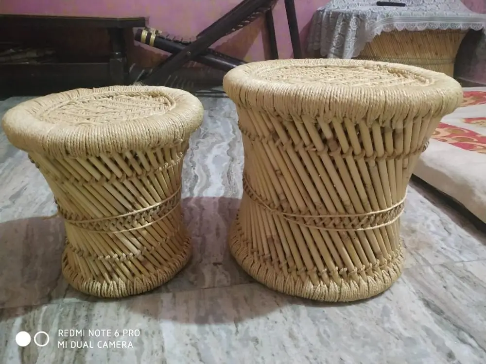 Wholesale Price Natural Bamboo Stool Rattan Stool Pouf Stool For Garden ...