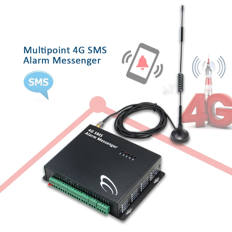 Temperature Humidity 4G SMS Data Logger Security Alarm Light Strobe ...
